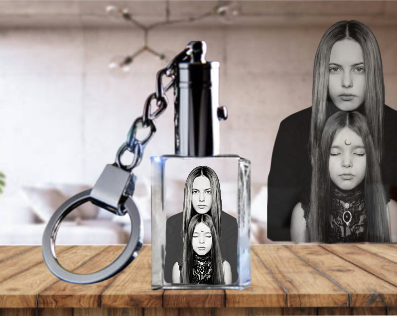 Photo Crystal Light Up Keyring | Personalised Photo Keyring – Solid ...
